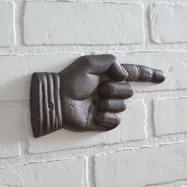 Cast Iron Pointing Hand Plaque – Little Red Hen