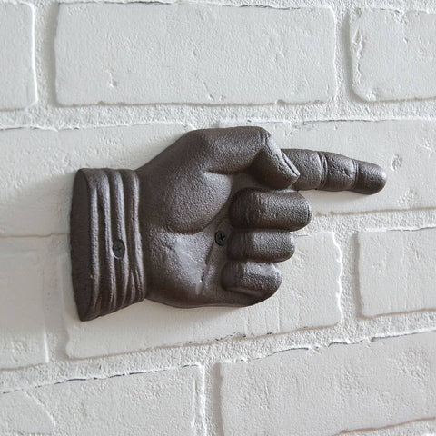 Cast Iron Pointing Hand Plaque – Little Red Hen