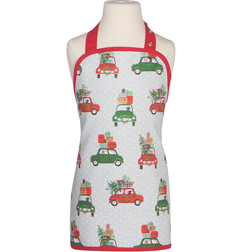 HOLIDAY Kids Apron "Winter Wheels" – Little Red Hen