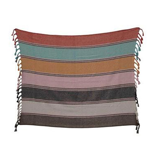 Creative Co-Op Throw, Wide Stripe – Little Red Hen